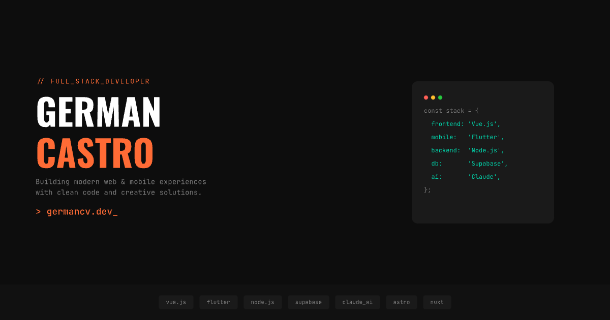 German Castro - Full Stack Developer